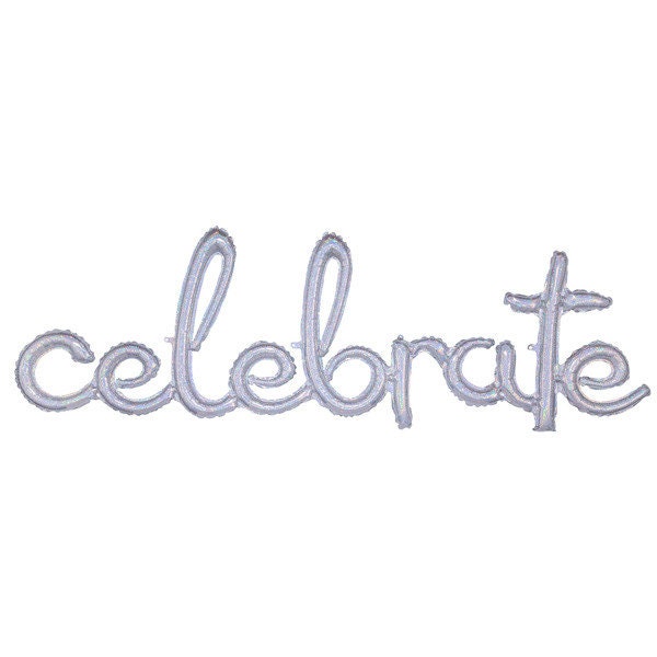 Celebrate Script Balloons Colors Wedding Party Engaged - Etsy