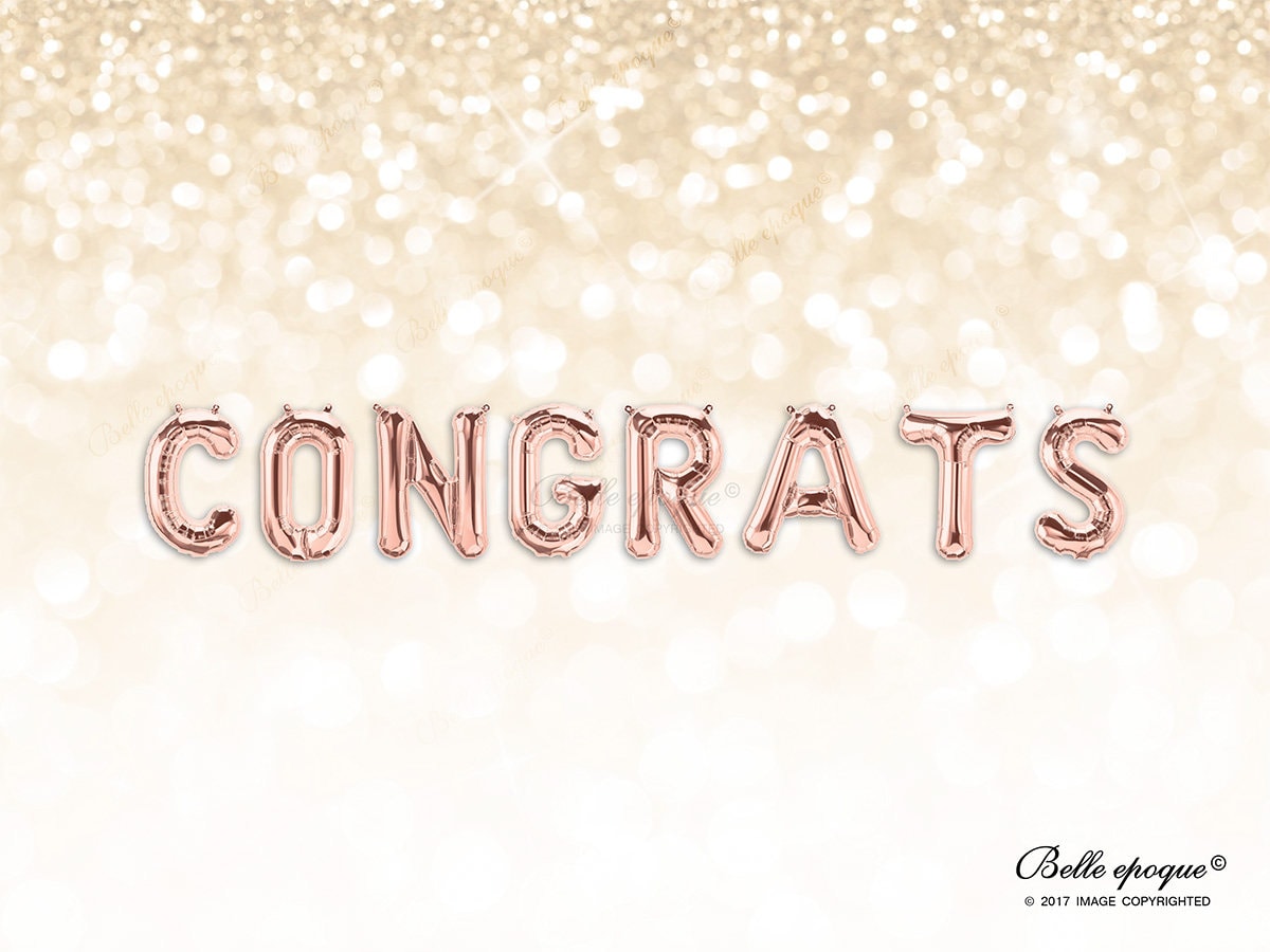 CONGRATS Rose Gold Balloons Party Balloons Balloon Mylar - Etsy