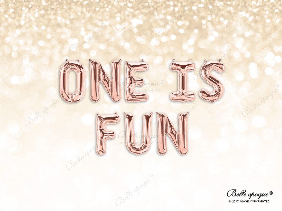 ONE IS FUN Balloons | Rose Gold Balloons | Gold Silver Balloons | Party ...
