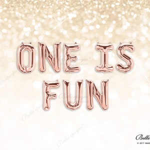 ONE IS FUN Balloons | Rose Gold Balloons | Gold Silver Balloons | Party ...