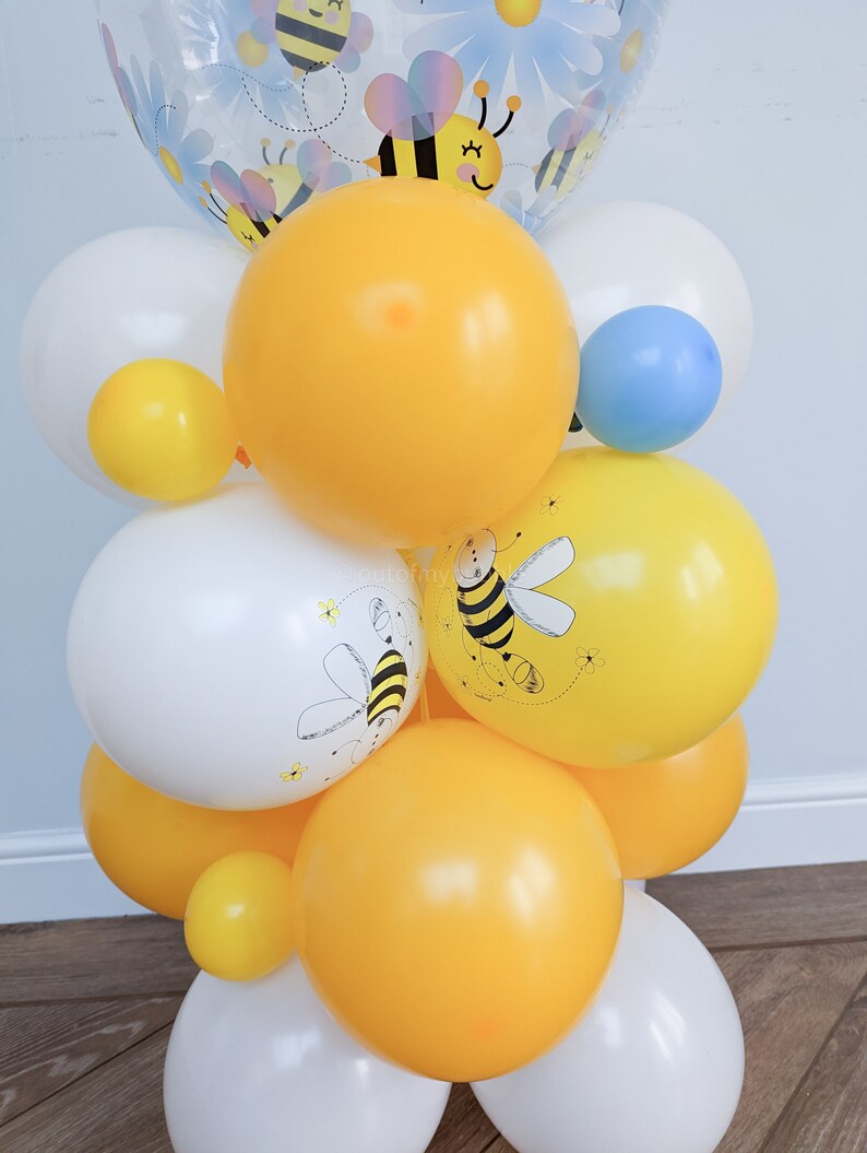 Bee Balloons Tower Sculpture Kid Party Decorations Happy - Etsy