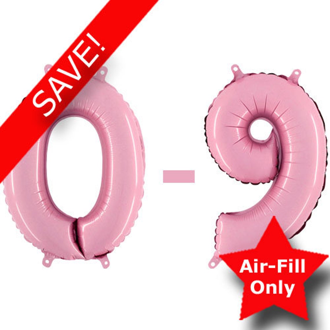 PINK NUMBERS Balloon Number Happy Birthday Balloons Air - Etsy