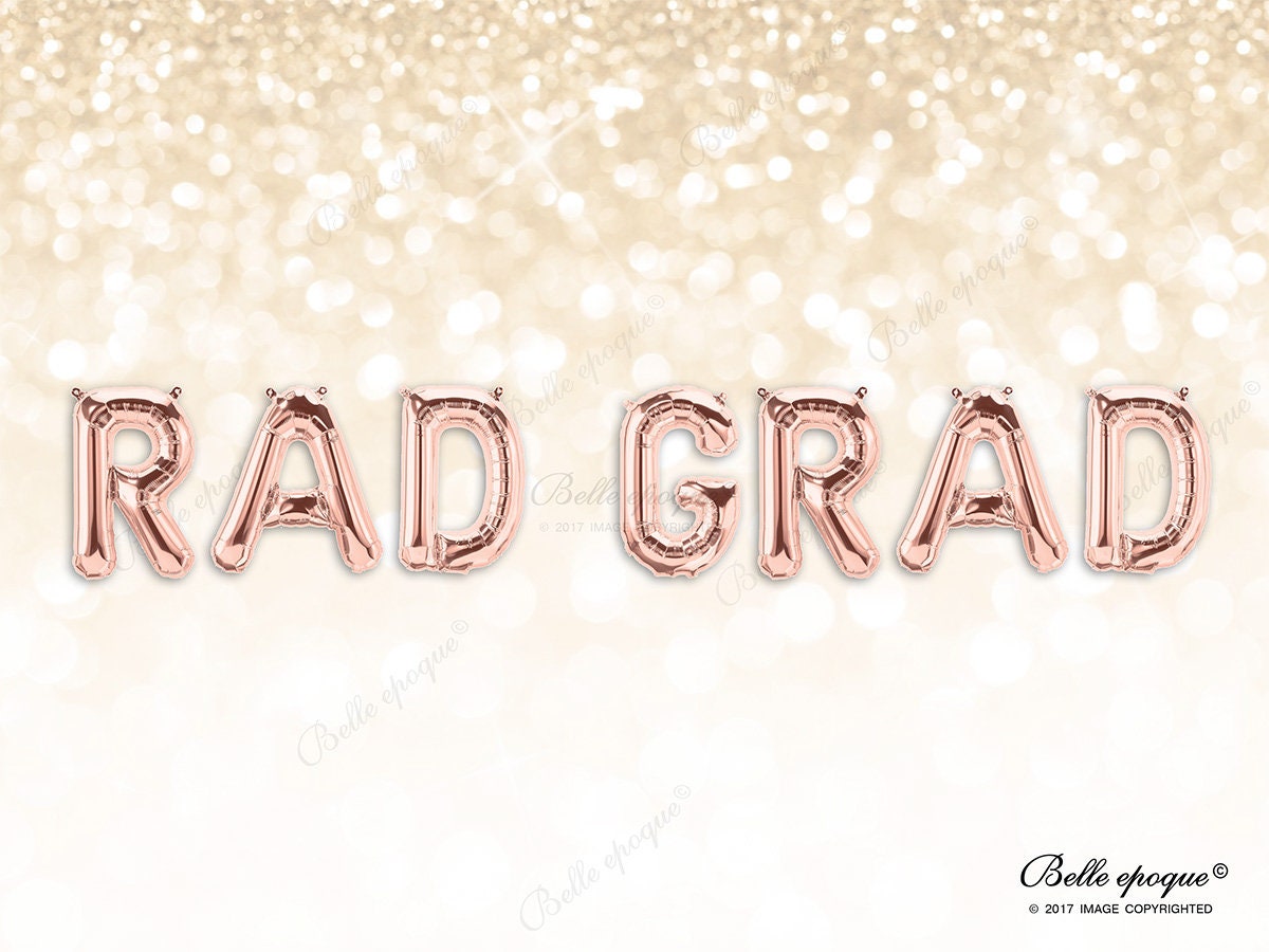 RAD GRAD Balloons Rose Gold Balloons Gold Silver Balloons | Etsy