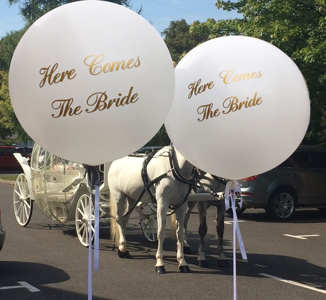 Here Comes the Bride Balloon, Vinyl Name, Custom Name Balloons, Wedding ...