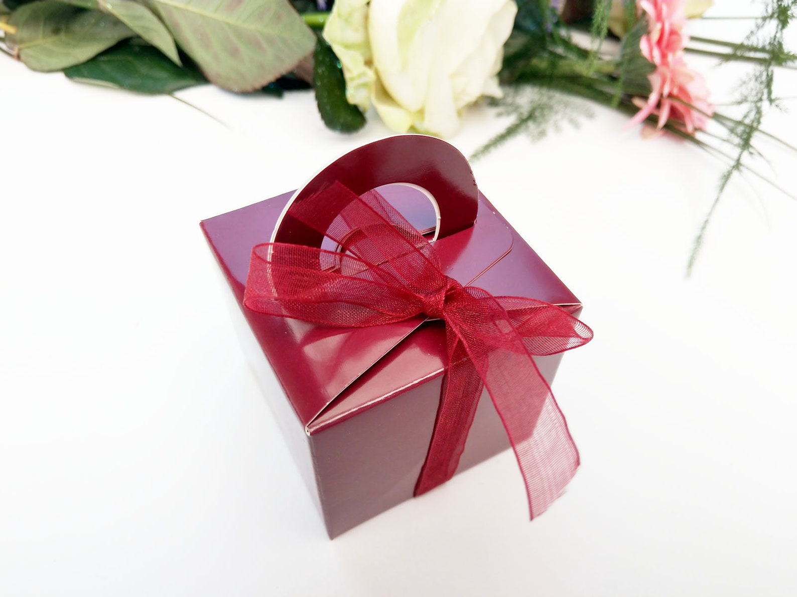 Burgundy Favor Boxes Wedding Favors Wedding Boxes DIY | Etsy