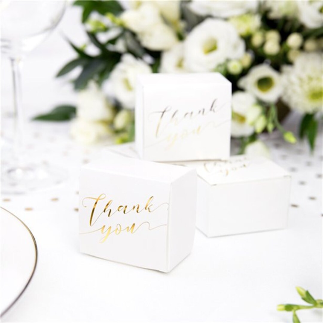 Gold Favor Boxes, Wedding Favors Cake Boxes, DIY Favors, Script, Bride ...