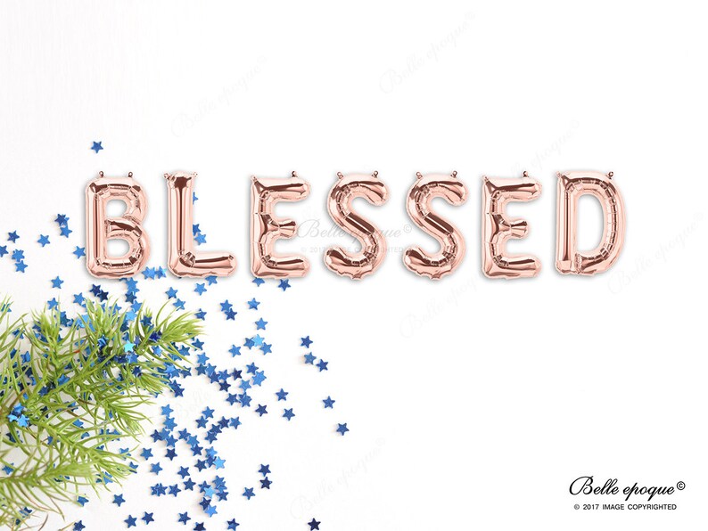 BLESSED Balloons Rose Gold Balloons Gold Silver Balloons | Etsy