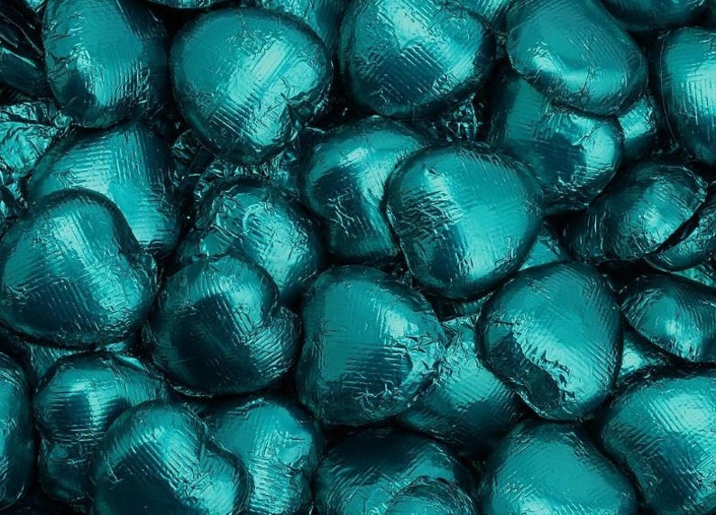 Teal Heart Chocolates Wedding Favours Gifts Table Setting Treats ...