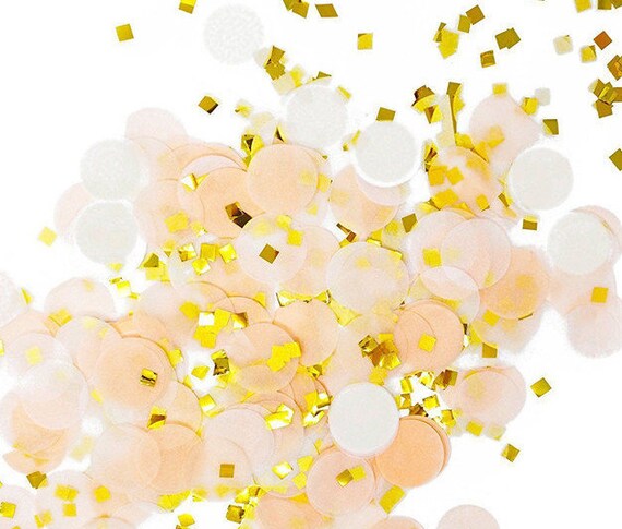 White Confetti Wedding Confetti Circle Confetti Peach | Etsy