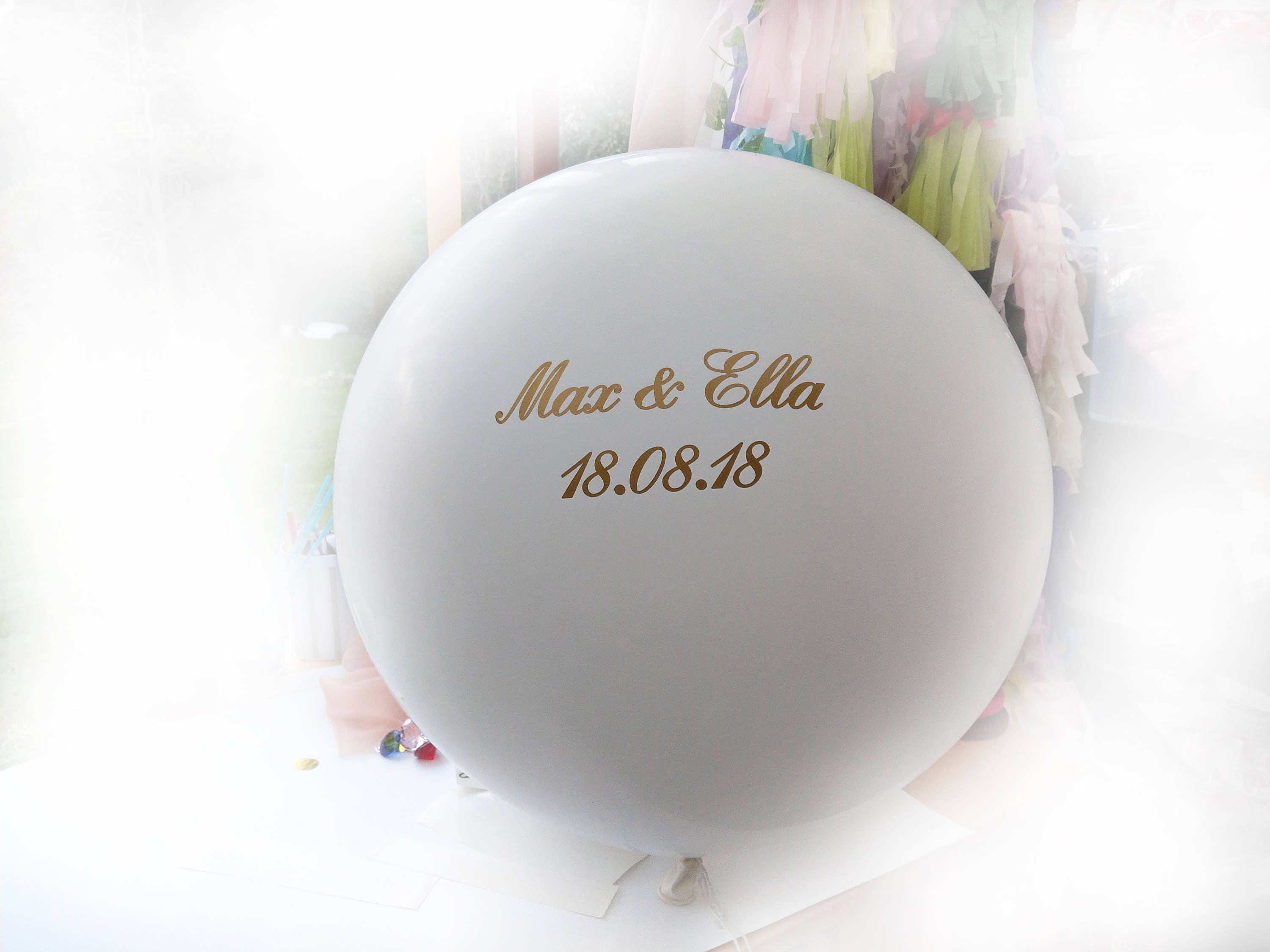 Personalized Balloon Vinyl Name Custom Balloons Bridal | Etsy