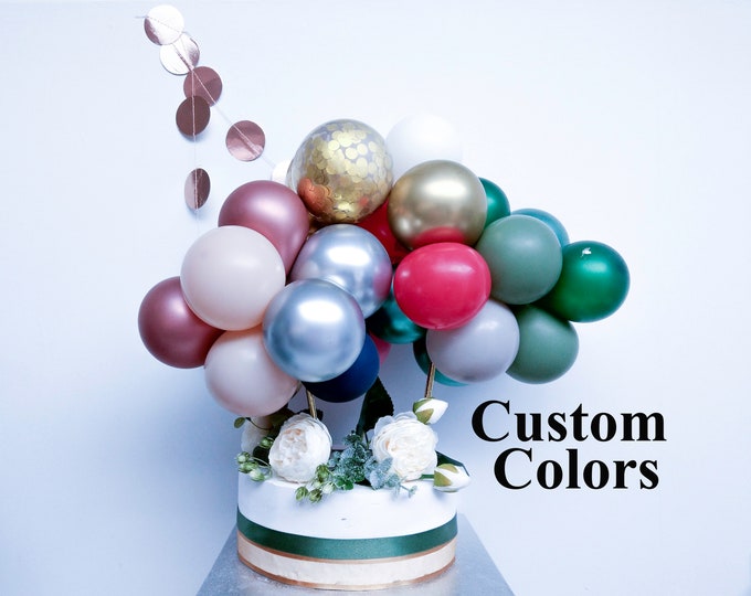Mini Balloon Cake Topper Happy Birthday Party Decorations Arch Garland ...