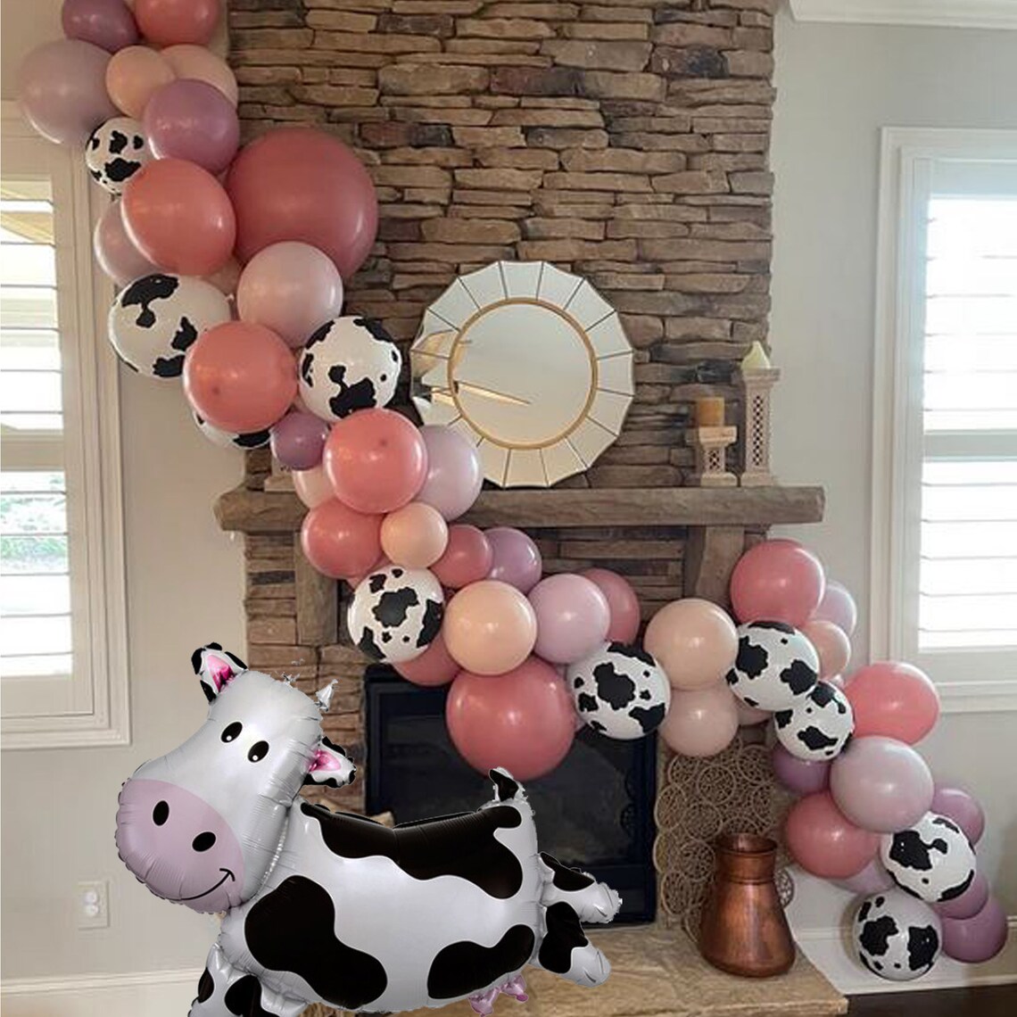 Balloons Arch Cow Print Girl Country Farm Pink DIY Balloon - Etsy UK