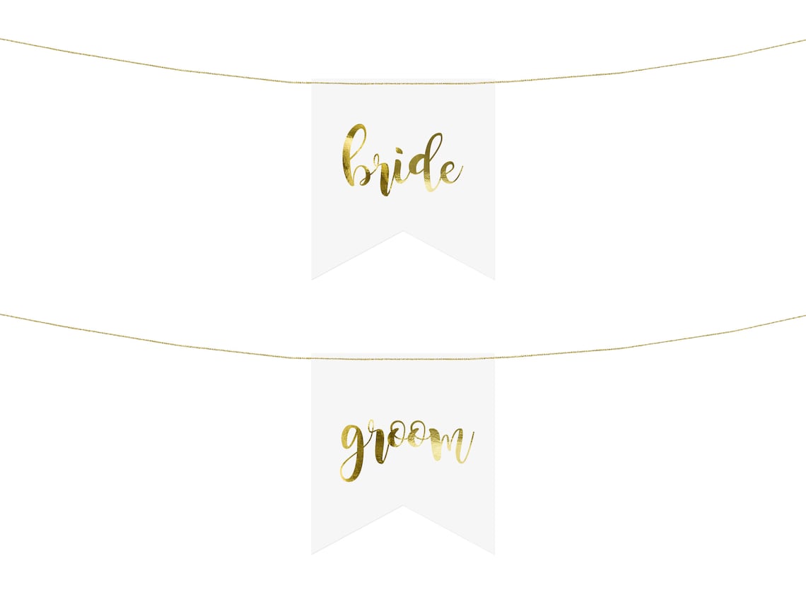 Bride Groom Gold Wedding Sign, Wedding Decorations, Wedding Chair Decor ...