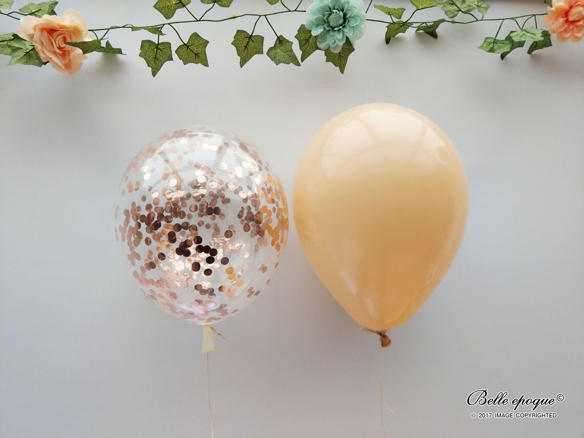 Blush Balloons Rose Gold Confetti Balloons Birthday Party | Etsy