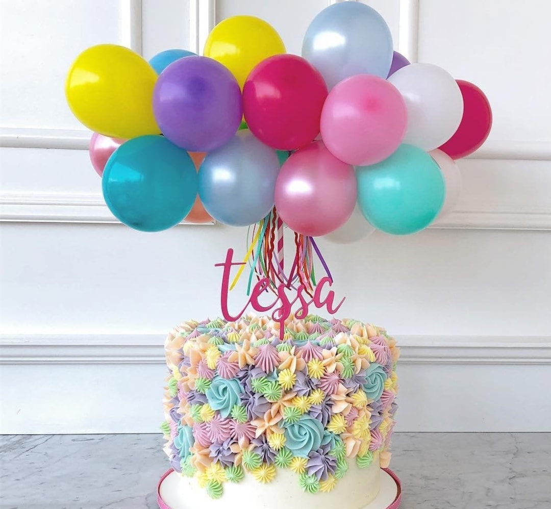 Mini Garland Balloon Cake Topper Confetti 5" Bunting Party Birthday ...