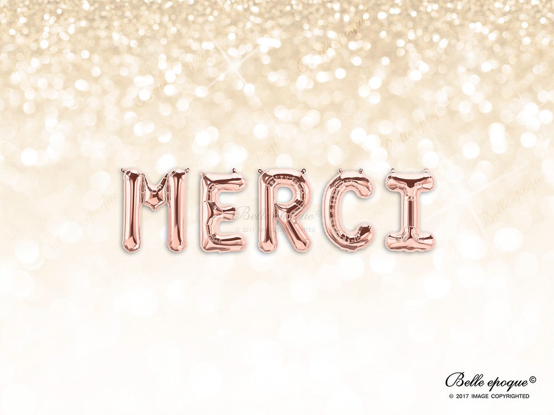 MERCI Balloons Rose Gold Balloons Gold Silver Balloons - Etsy