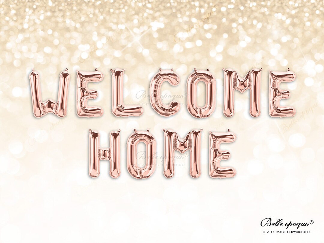 WELCOME HOME Rose Gold Balloons Party Balloons Balloon Mylar Balloons ...