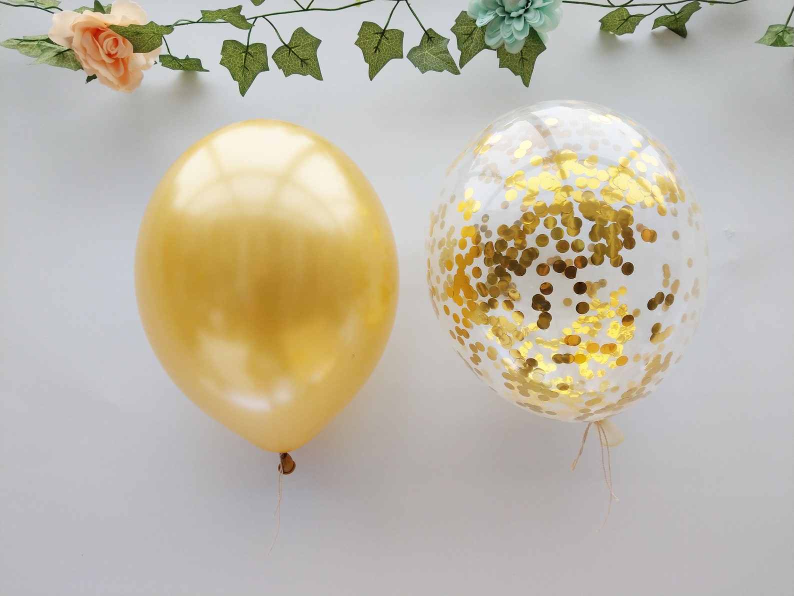 Gold Confetti Balloons, Birthday, Party, Decorations, Gold, Garland ...