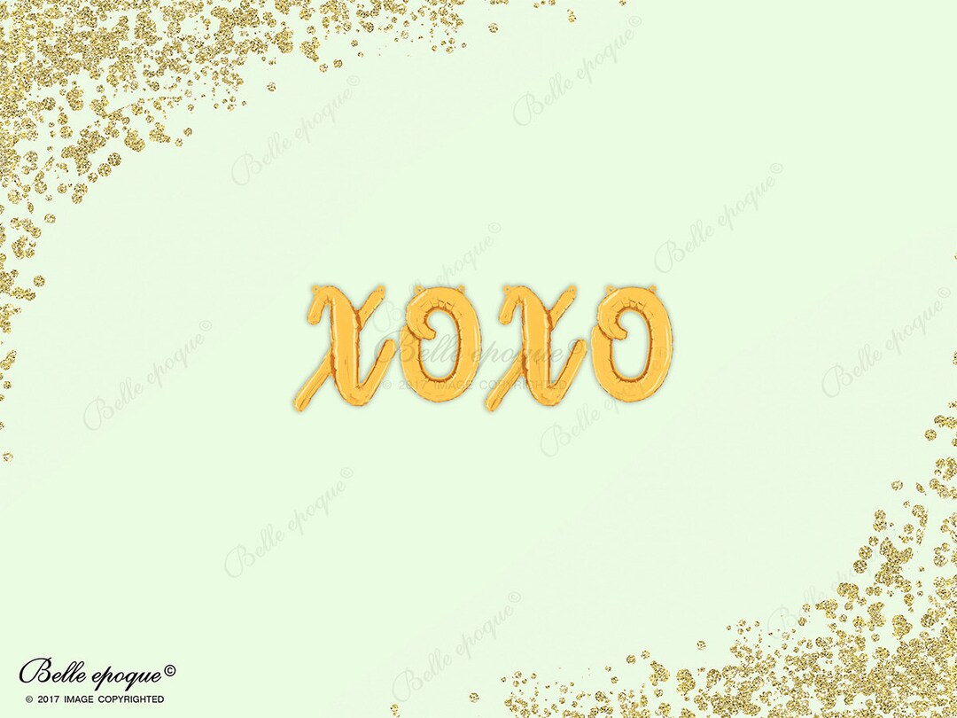 XOXO Letter Balloons Gold Balloons Cursive Balloons Party, Garland ...