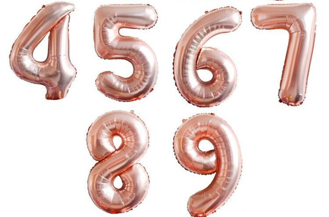 Rose Gold Number Balloons Foil Happy Birthday Helium Fill Age ...