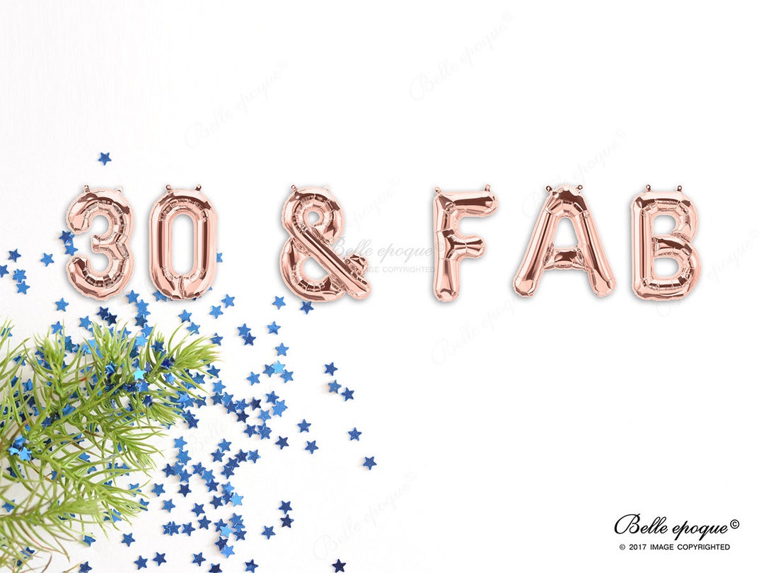 30 AND FAB Rose Gold Balloons Party Balloons Balloon Balloons, Gold ...