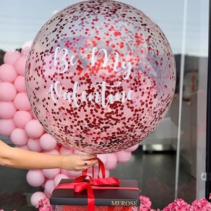 Custom Name Balloon, Vinyl Name, Custom Balloons, Rose Gold Confetti ...