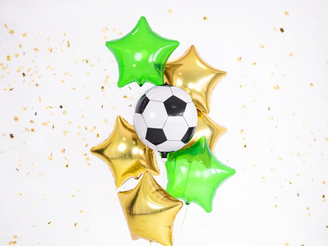 Gold Star Football Balloons Bundle Bunch Lime Green Balloons Bouquet ...