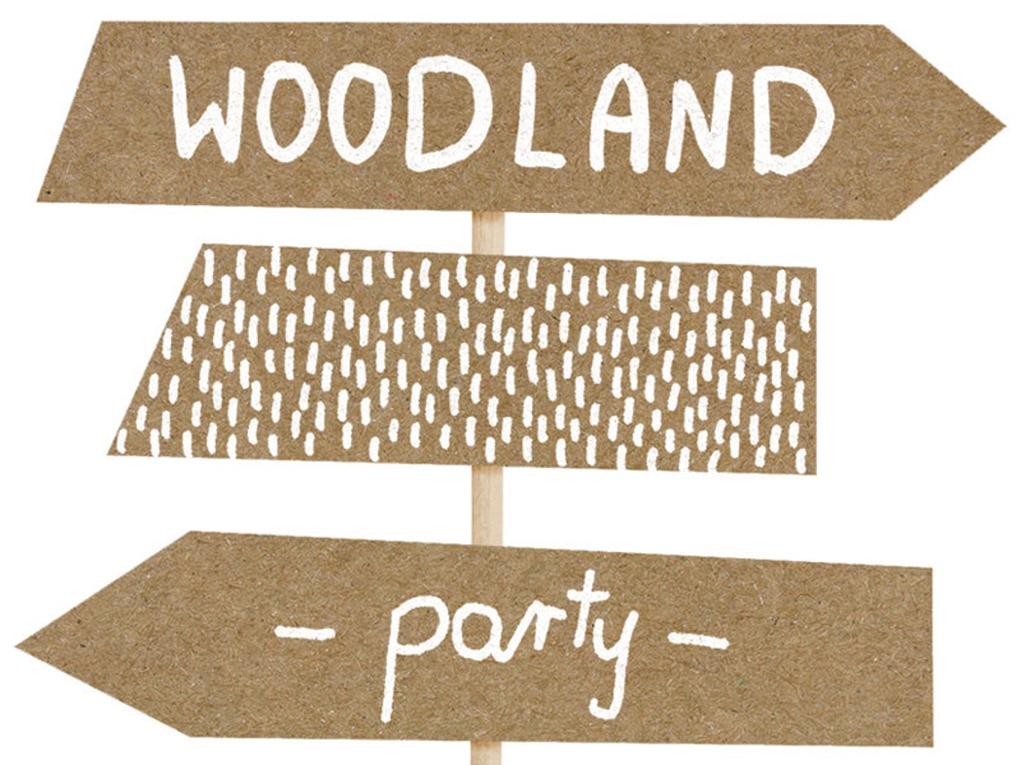 Cake Topper Woodland Signpost, 20.5cm, Happy Birthday Decorations, Kids ...