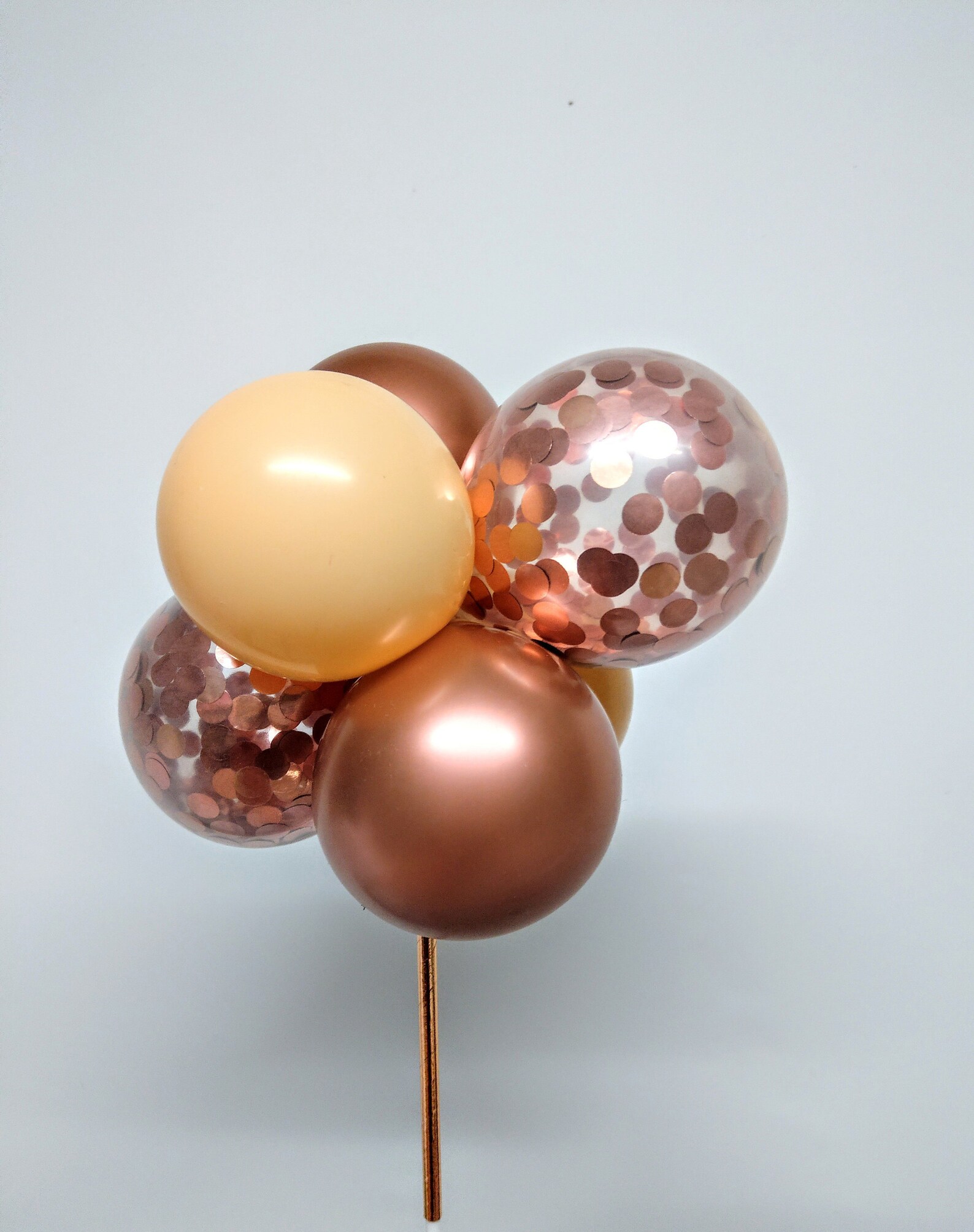 Rose Gold Balloon Cake Topper Garland Confetti 5" Chrome Garland ...