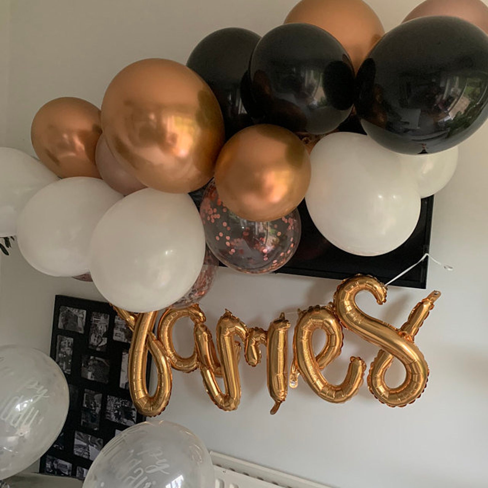 Rose Gold Custom Name Balloons Personalized Cursive Letter | Etsy UK