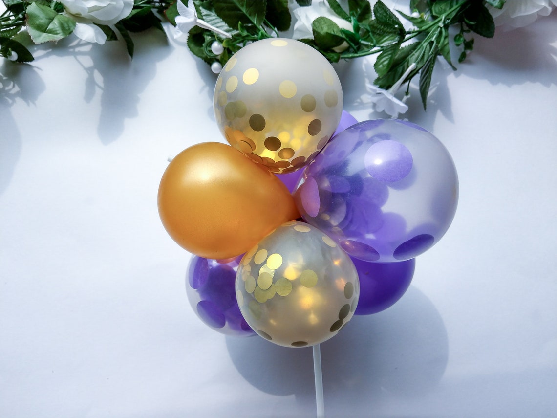 Balloon Cake Topper Confetti 5" Mini Garland Bunting Birthday Wedding ...