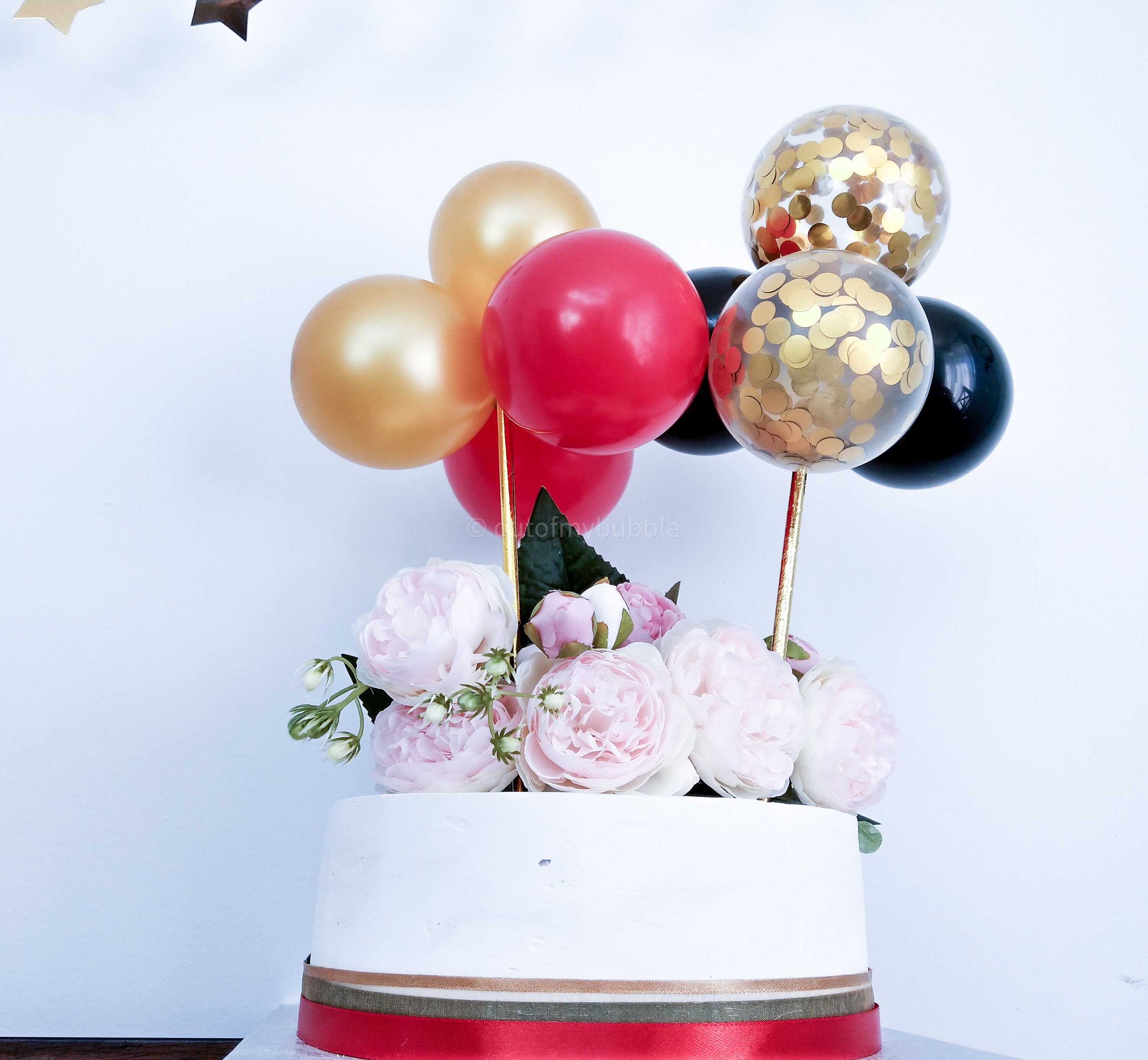 Balloon Cake Topper White 5" Mini Bunting Banner Garland Party Birthday ...