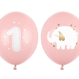 Pastel Pink Elephant Balloons Bundle Bunch Bouquet Happy Birthday Kids ...