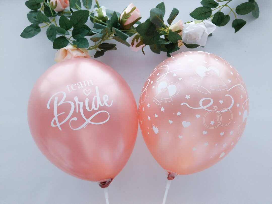 Team Bride Rose Gold Balloons 11" Latex, Party, Balloons Bouquet ...
