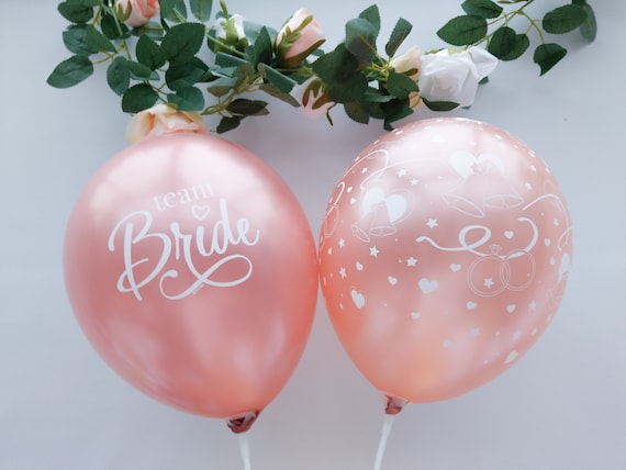 Team Bride Rose Gold Balloons 11 Latex Party Balloons | Etsy