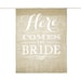 Here Comes the Bride Banner, Wedding Aisle Sign, Hessian Bunting ...