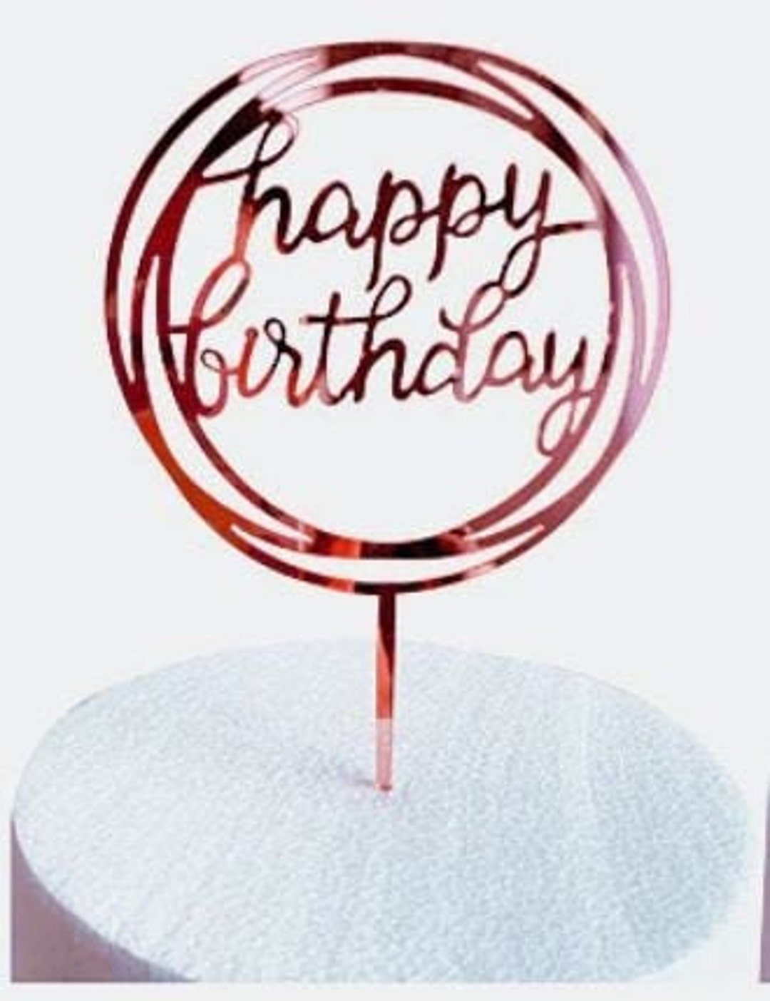 Rose Gold Happy Birthday Cake Topper Decorations Party Acrylic - Etsy