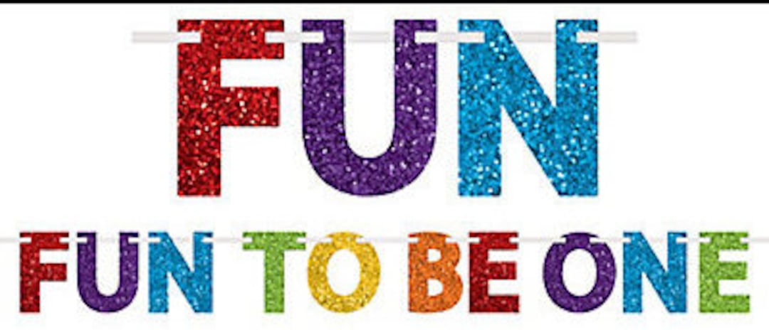Fun to Be One, Happy Birthday Banner, Glitter Letters, Birthday Decor ...