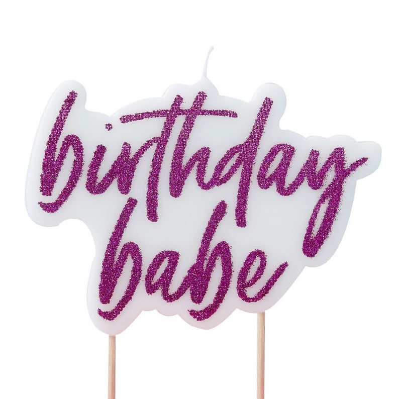 Happy Birthday Babe Candles, Birthday Party, Girls, Pink Glitter, Party ...