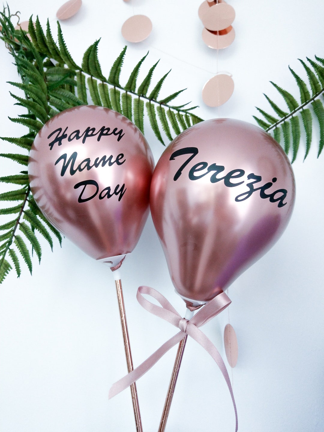 Custom Name Balloon Cake Topper Chrome Rose Gold Personalized Vinyl ...