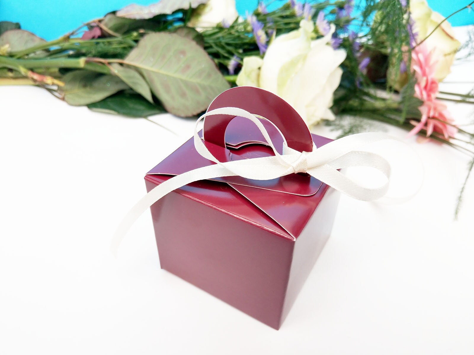 Burgundy Favor Boxes Wedding Favors Wedding Boxes DIY - Etsy