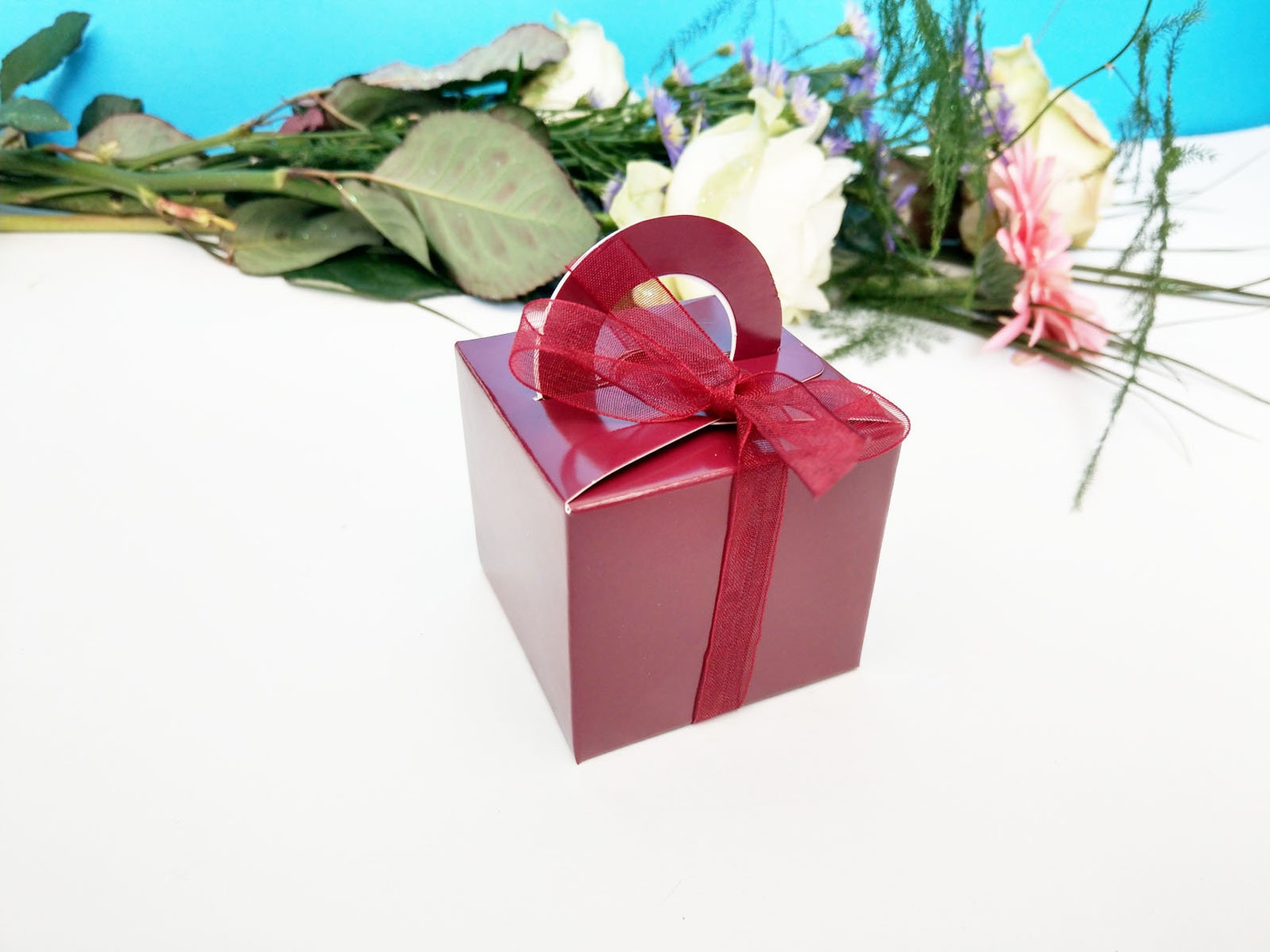 Burgundy Favor Boxes Wedding Favors Wedding Boxes DIY - Etsy