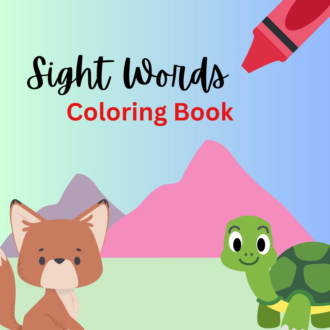 Sight Words Coloring Book - Etsy
