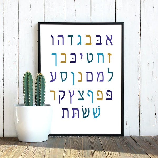 Aleph Bet Poster - Etsy