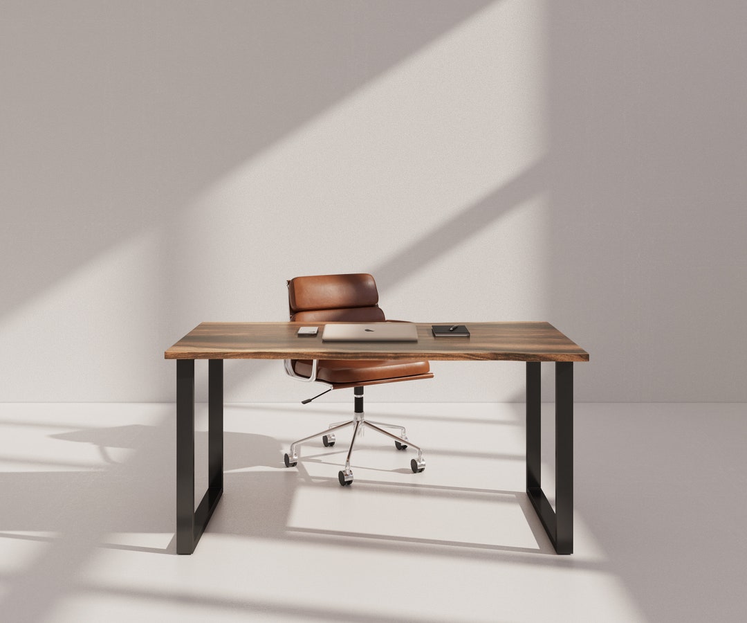 Desk Walnut Live Edge Desk With Steel U Legs - Etsy