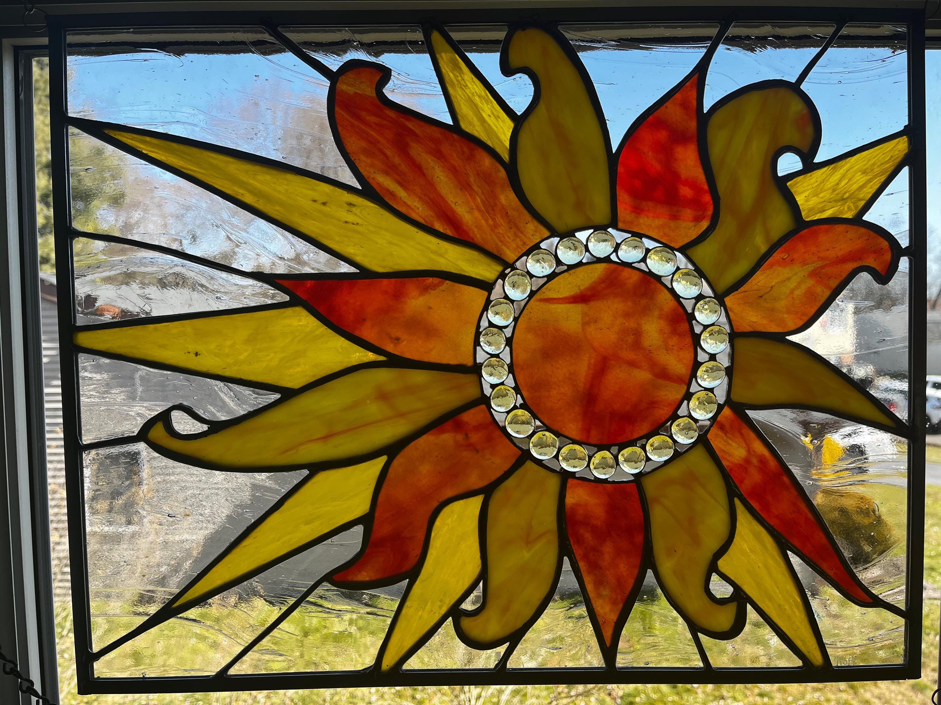 Good Day Sun Stained Glass Sunshine Window Handmade One of a Kind ...