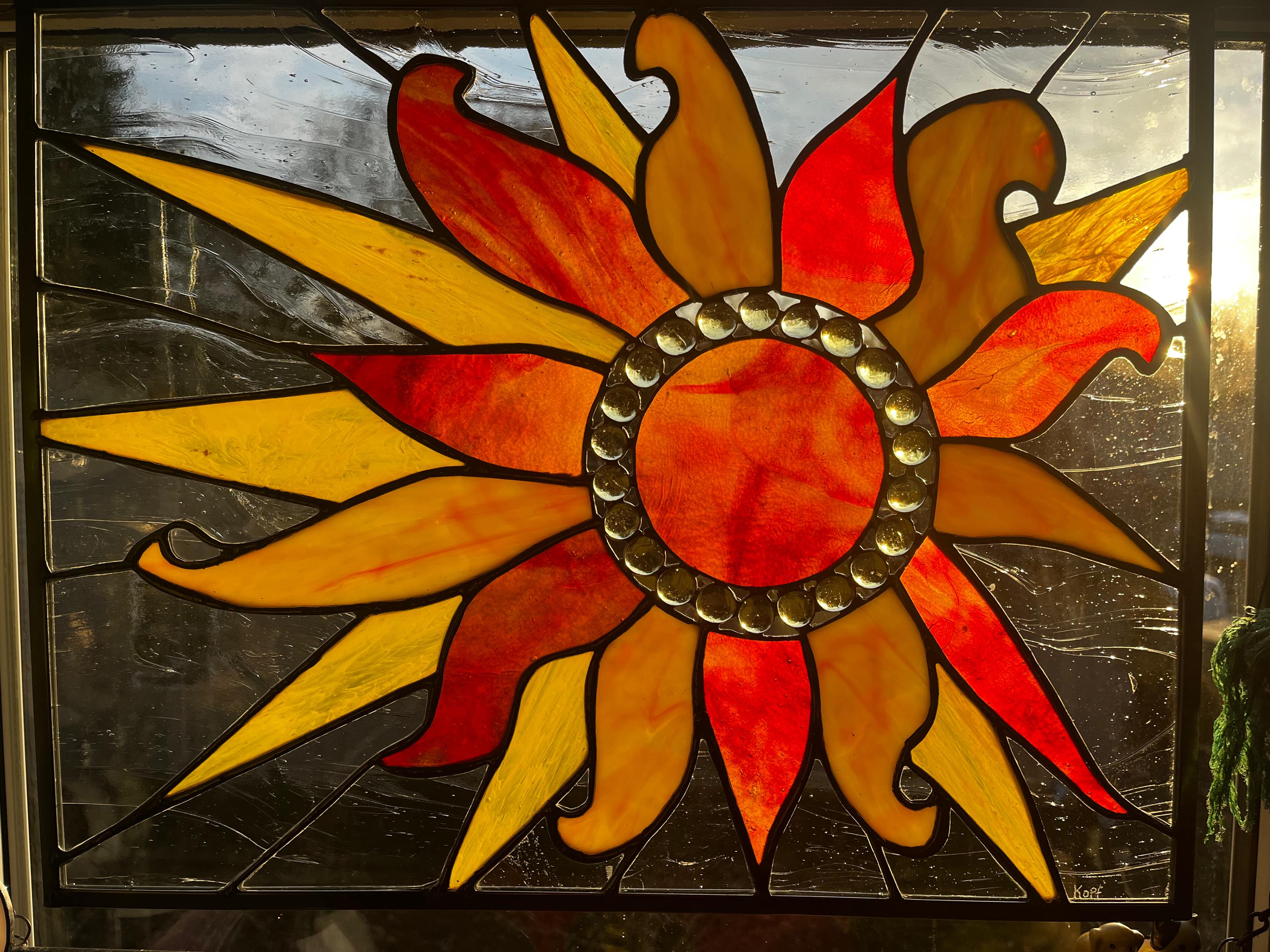 Good Day Sun Stained Glass Sunshine Window Handmade One of a Kind ...