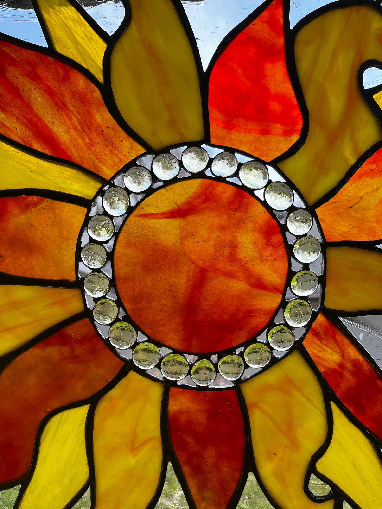 Good Day Sun Stained Glass Sunshine Window Handmade One of a Kind ...