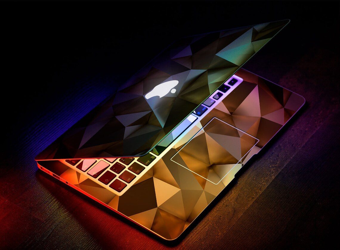 Gold MacBook cover Geometric design MacBook pro 15 2018 vinyl | Etsy