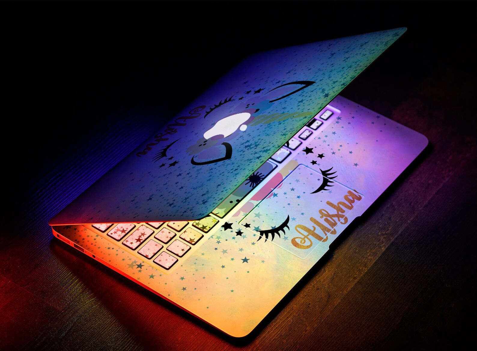 Macbook Name Sticker Unicorn Decal Vinyl Macbook Shell Custom - Etsy
